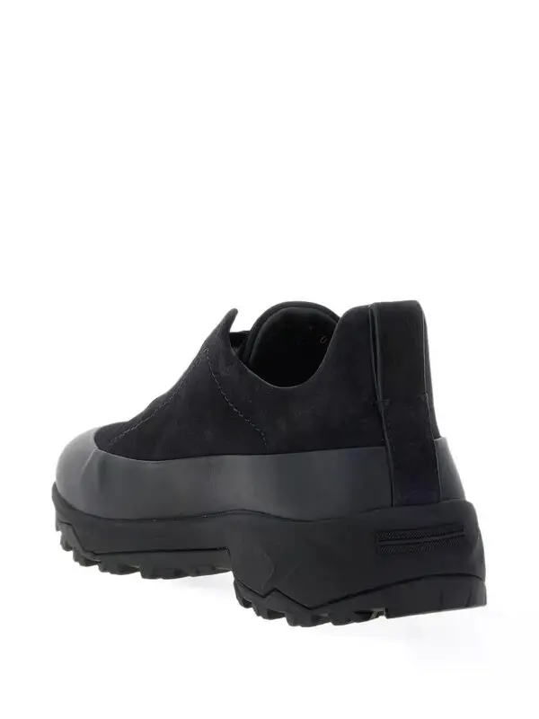 Zegna Navy Leather And Suede Triple Stitch™ Monte Sneakers - Blue