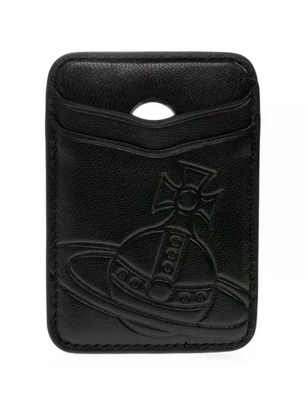 VIVIENNE WESTWOOD Orb-embossed Magsafe Card Holder - Black