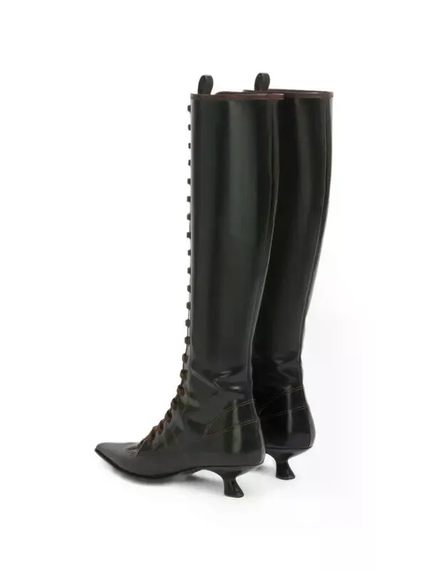 Marni Leather Boots With Full Lace-up Front