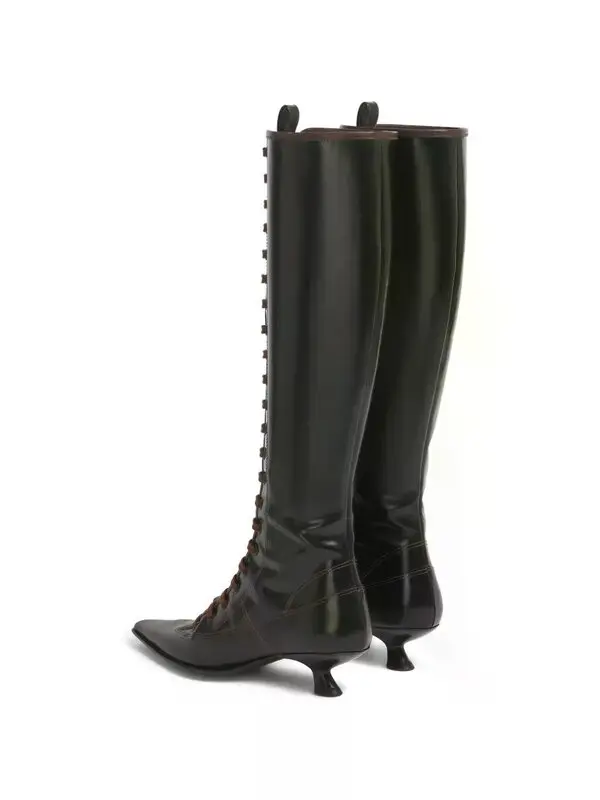 Marni Leather Boots With Full Lace-up Front