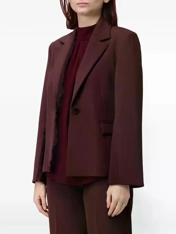 HANITA Lace-trim Single-breasted Blazer