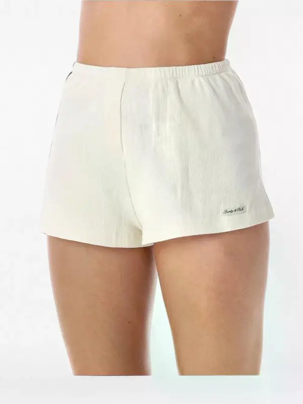 Sporty & Rich Ribbed-knit Logo-patch Shorts