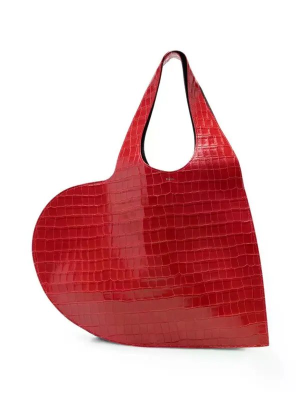 Coperni Heart Croc-effect Shoulder Bag