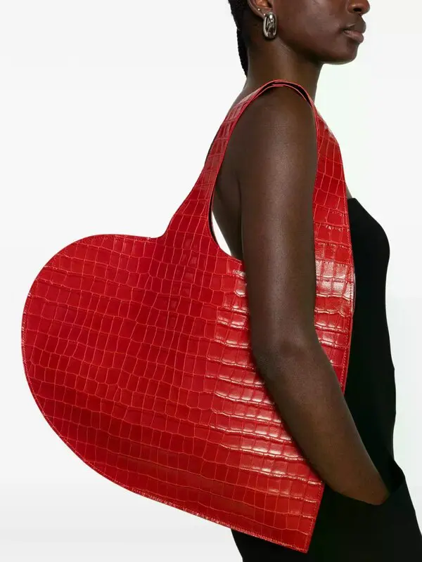 Coperni Heart Croc-effect Shoulder Bag