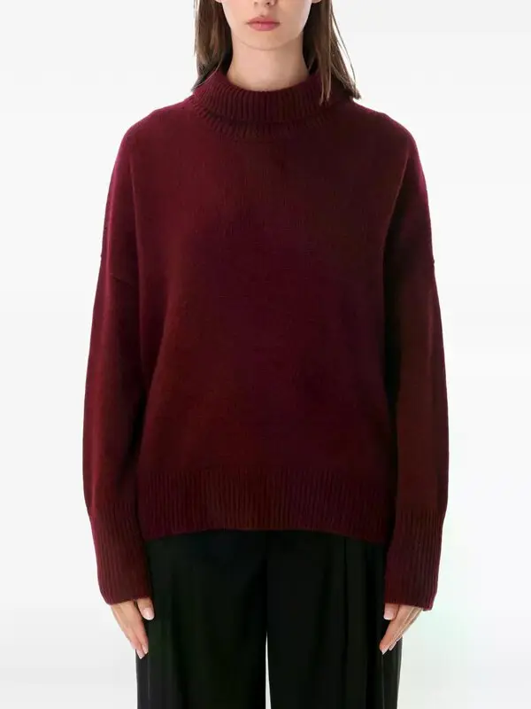 LISA YANG Heidi Roll-neck Drop-shoulder Sweater - Red
