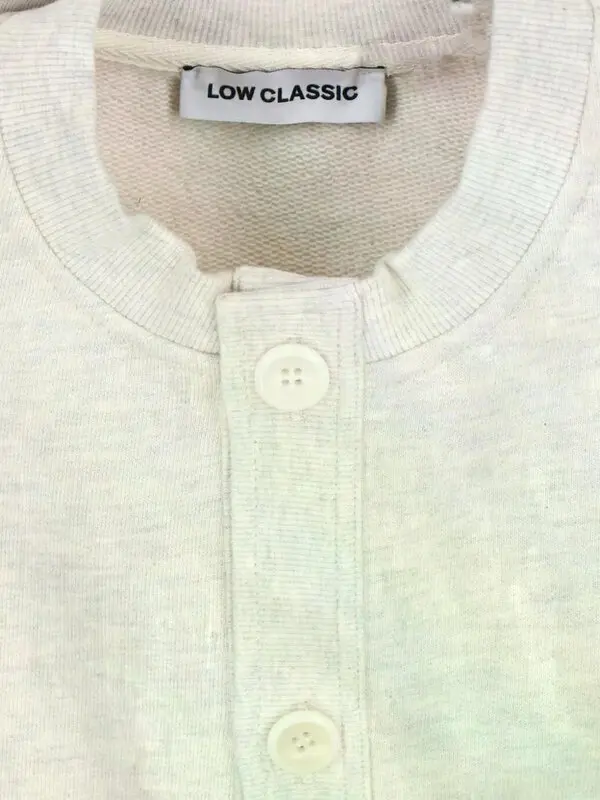 LOW CLASSIC Button-up Crew-neck Sweater