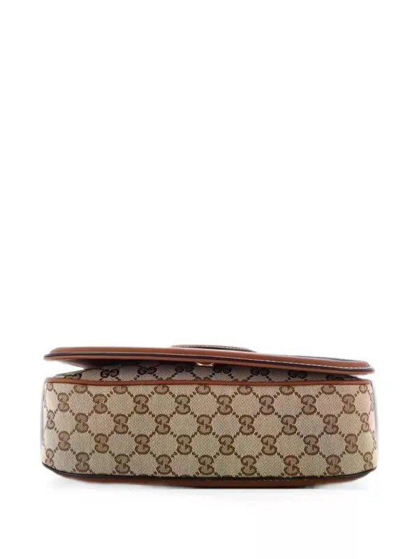 Gucci Blondie Nm Top Handle Bag Gg Coated Canvas With Leather Medium Shoulder Bag