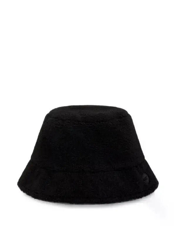 COLMAR Teddy Fleece-texture Logo-patch Bucket Hat - Black
