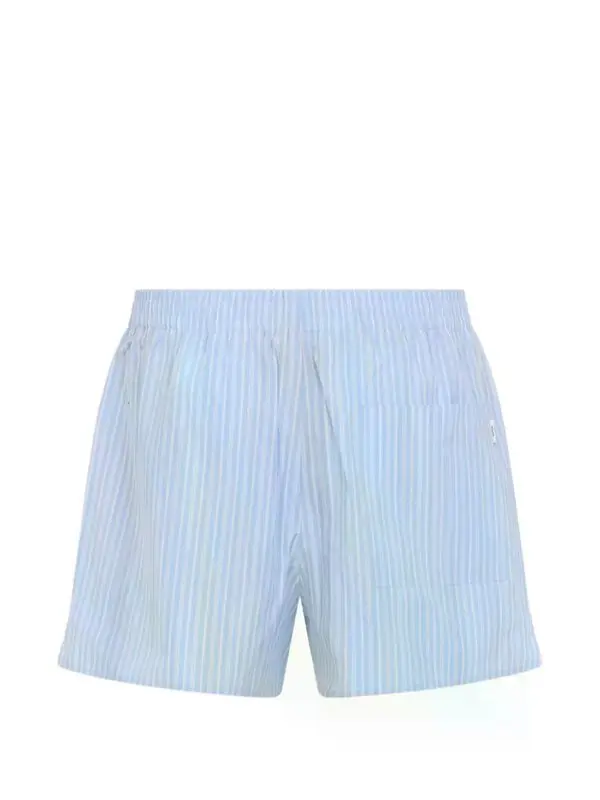 AMI Paris Striped Cotton Shorts