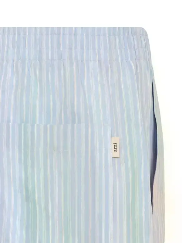 AMI Paris Striped Cotton Shorts