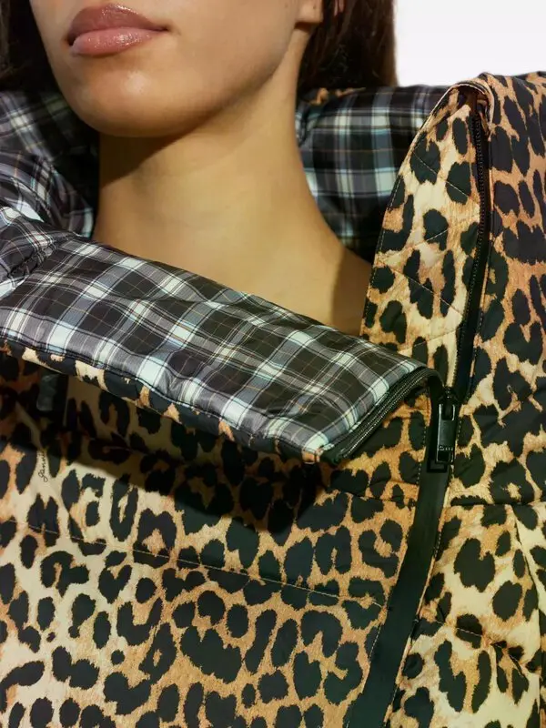 GANNI Leopard-print Puffer Jacket - Neutrals