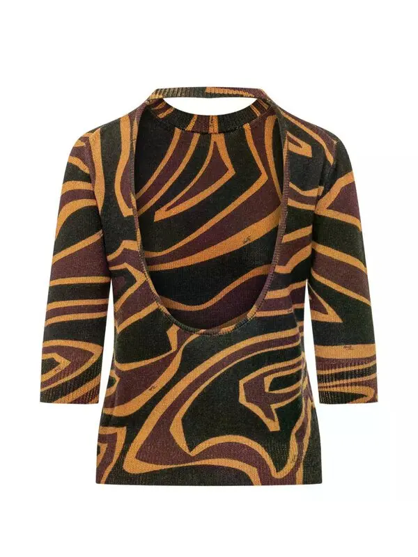 Emilio Pucci Abstract-print Scoop-back Sweater