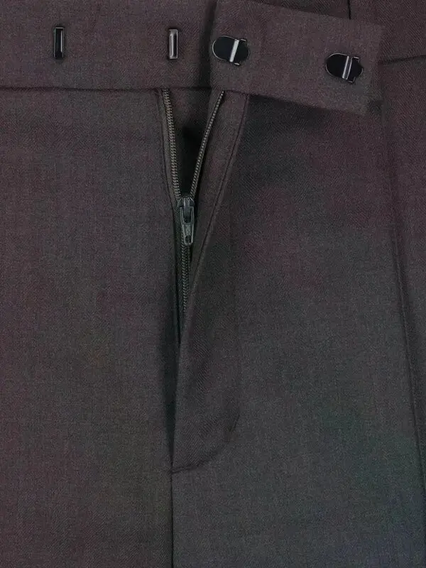 NILI LOTAN Herringbone Virgin Wool Trousers