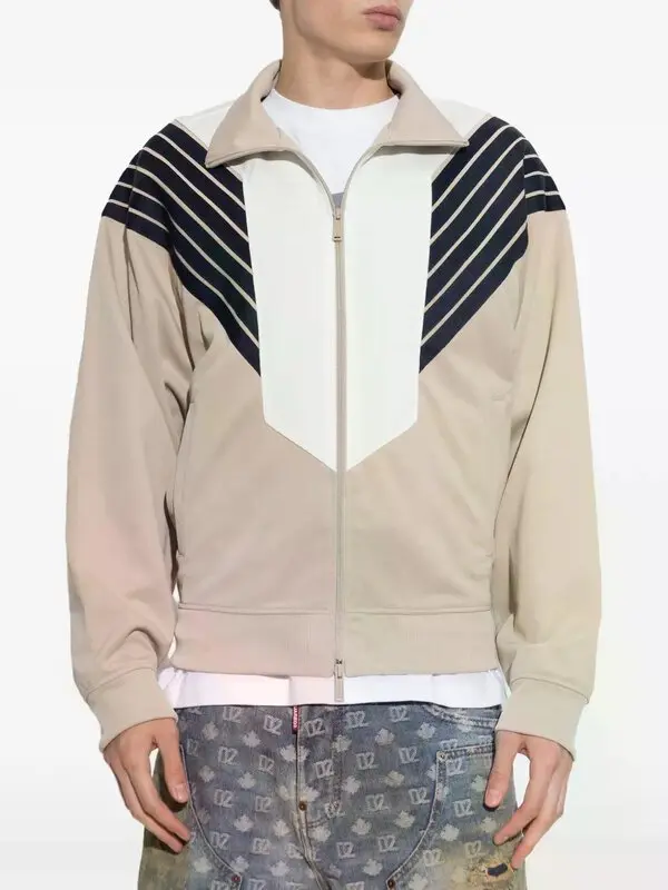 Dsquared2 Panelled Stripe-detail Track Jacket - Neutrals
