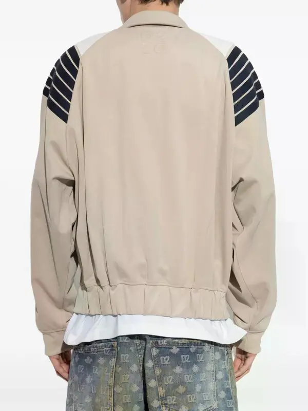 Dsquared2 Panelled Stripe-detail Track Jacket - Neutrals