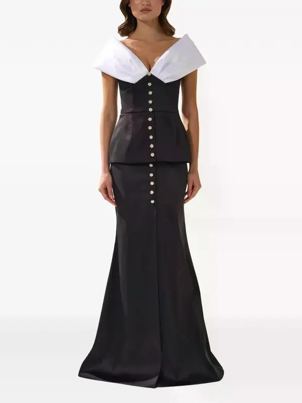 SILK LOVE & LACE Tamara Peplum-waist Gown