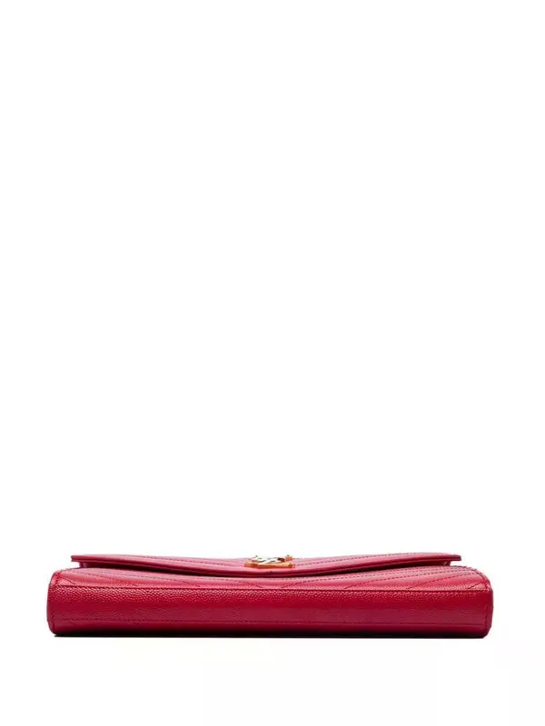 Saint Laurent 2015 Grain De Poudre Cassandre Envelope Chain Wallet Crossbody Bag