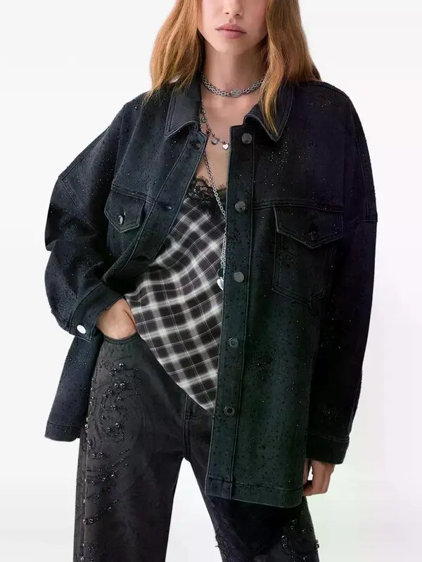 Liu Jo Rhinestone-embellished Denim Jacket
