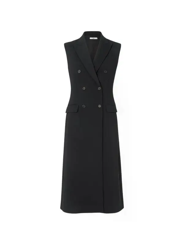 Fendi Double-breasted Sleeveless Midi Dress - Black