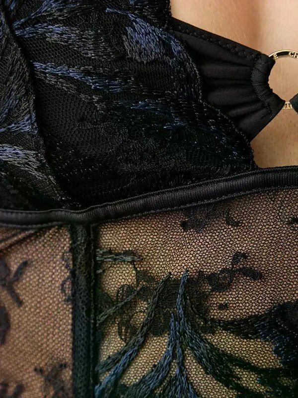 Chantelle Illusion Lace-embroidered Bustier Bra