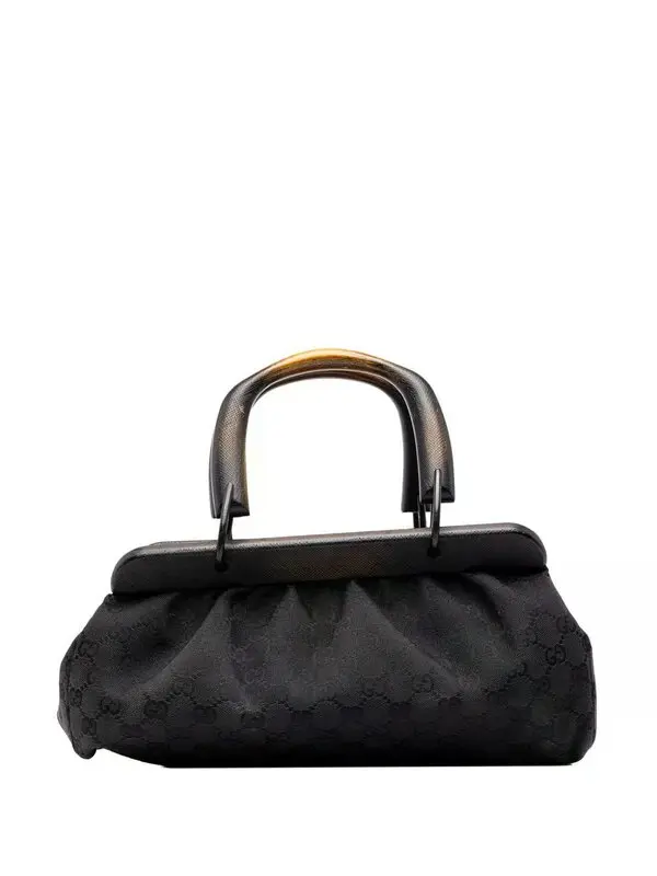 Gucci 2000-2015 Gg Canvas Wood Frame Handbag