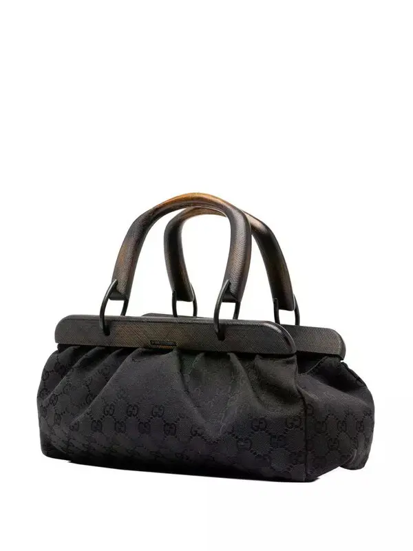 Gucci 2000-2015 Gg Canvas Wood Frame Handbag