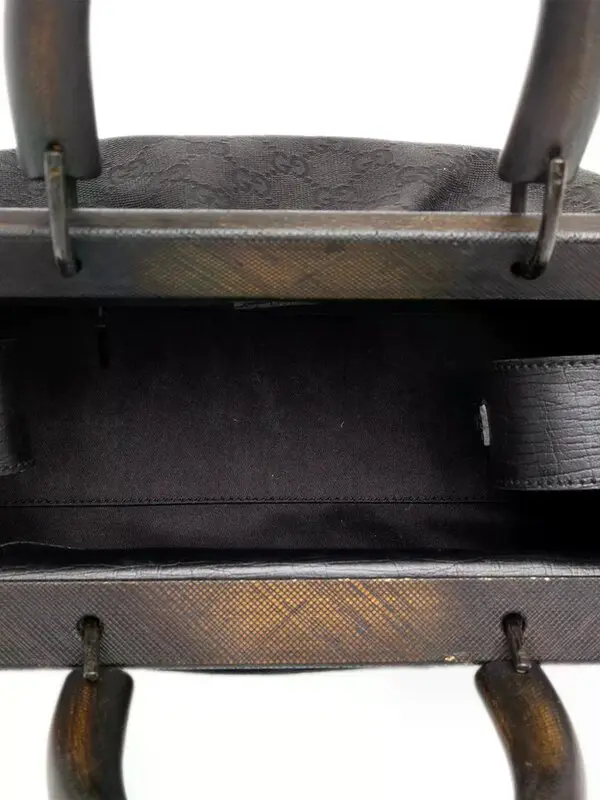 Gucci 2000-2015 Gg Canvas Wood Frame Handbag