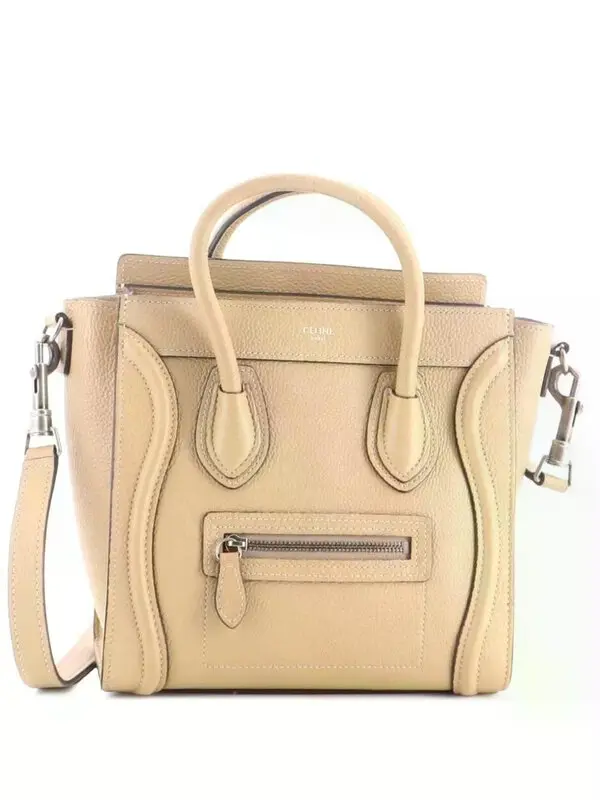Celine Luggage Bag Grainy Leather Nano Crossbody Bag - Neutrals