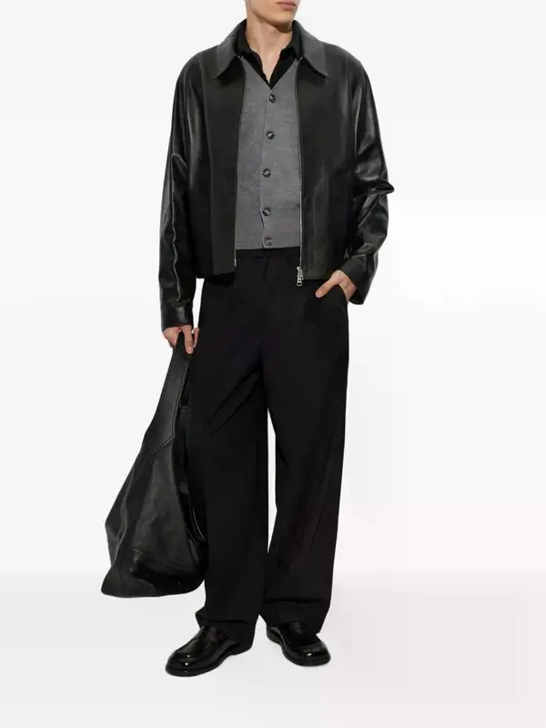AMI Paris Lamb Leather Zipped Jacket