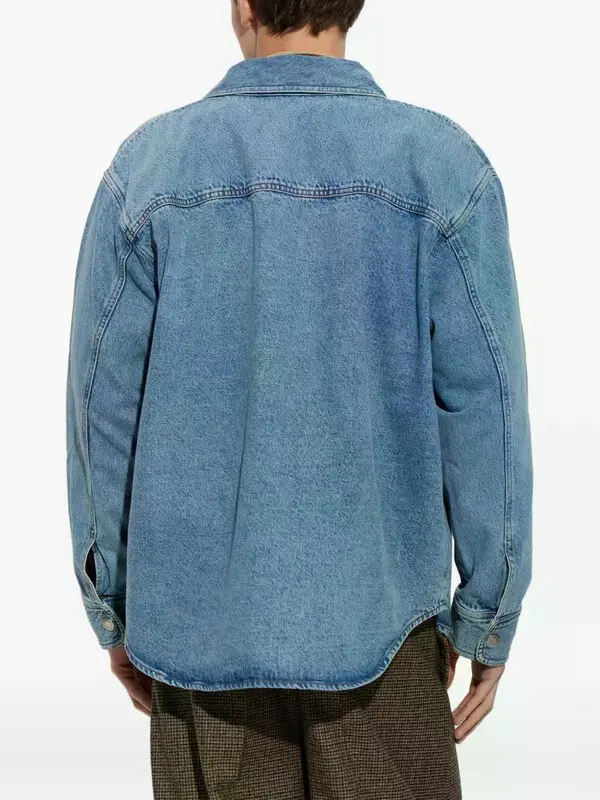 AMI Paris Cotton Overshirt With De Coeur