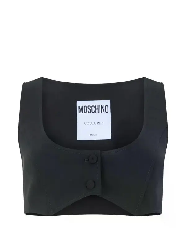 Moschino Button-fastening Sleeveless Crop Top