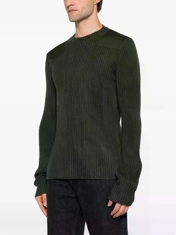 Fendi Ribbed-knit Shoulder-patch Sweater