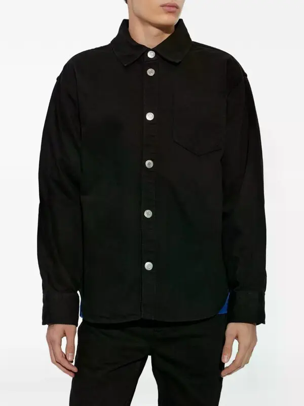 AMI Paris Logo-embroidered Denim Shirt