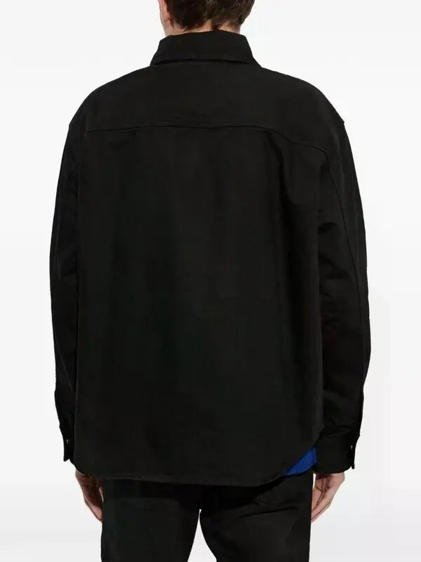 AMI Paris Logo-embroidered Denim Shirt