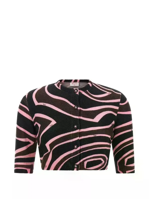Emilio Pucci Onde Cropped Cardigan - Black