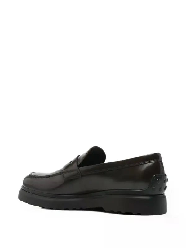 TOD'S Logo-plaque Leather Loafers