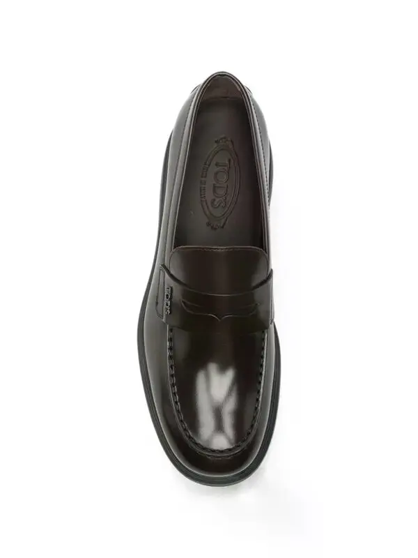 TOD'S Logo-plaque Leather Loafers
