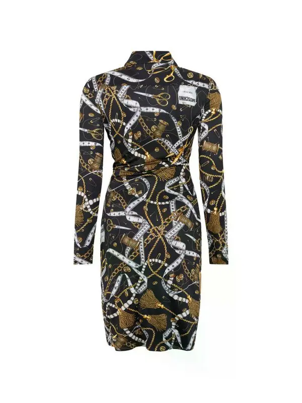 Moschino Draped Printed Mini Dress