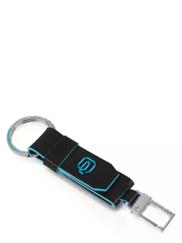 PIQUADRO Leather Carabiner Keychain