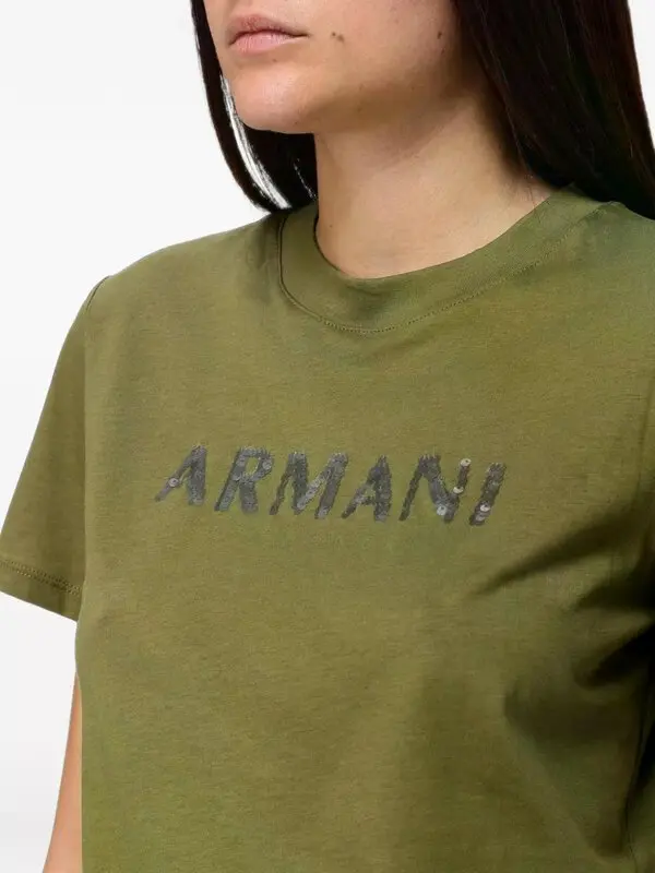 Emporio Armani Sequin-logo T-shirt