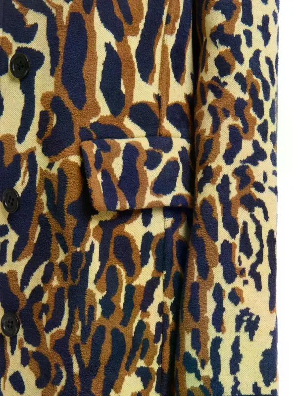 Marni Yellow Animalier Wool Chenille Coat