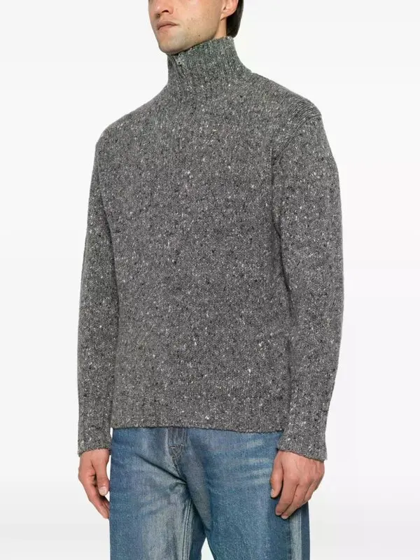 Auralee Zip-neck Knit Sweater