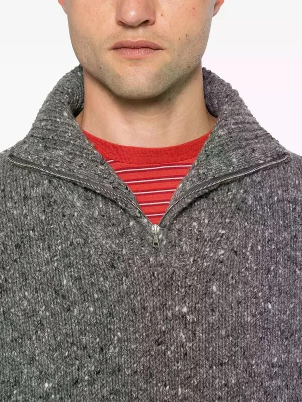 Auralee Zip-neck Knit Sweater