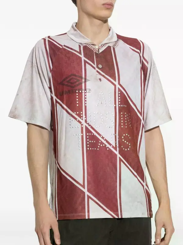 UMBRO Diamond-print Studded Polo Shirt