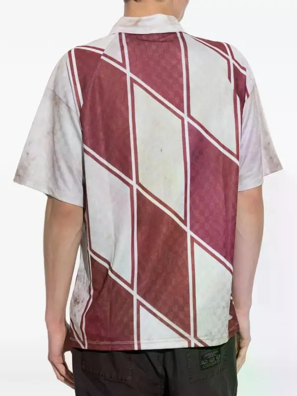 UMBRO Diamond-print Studded Polo Shirt