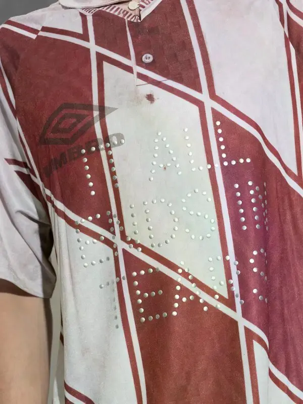 UMBRO Diamond-print Studded Polo Shirt