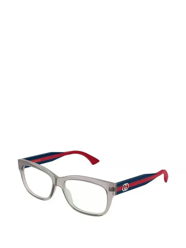 Gucci Web-stripe Rectangle-frame Glasses
