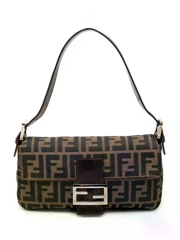 Fendi 2000-2010 Zucca Canvas Baguette Shoulder Bag