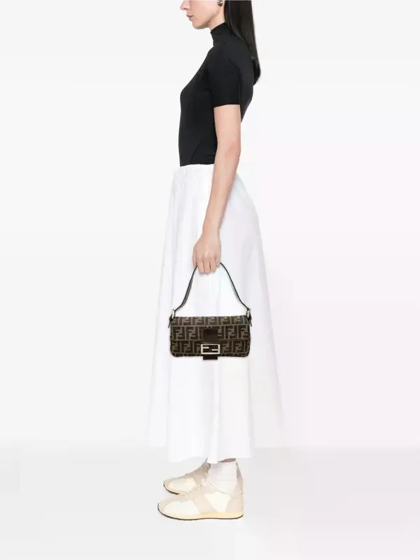 Fendi 2000-2010 Zucca Canvas Baguette Shoulder Bag