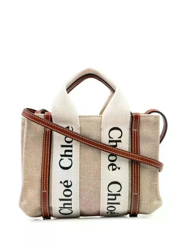 Chloé 2022 Mini Canvas Woody North South Tote Satchel